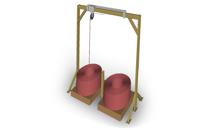 Basket Payoff for copper and aluminum rod feeding into cabler